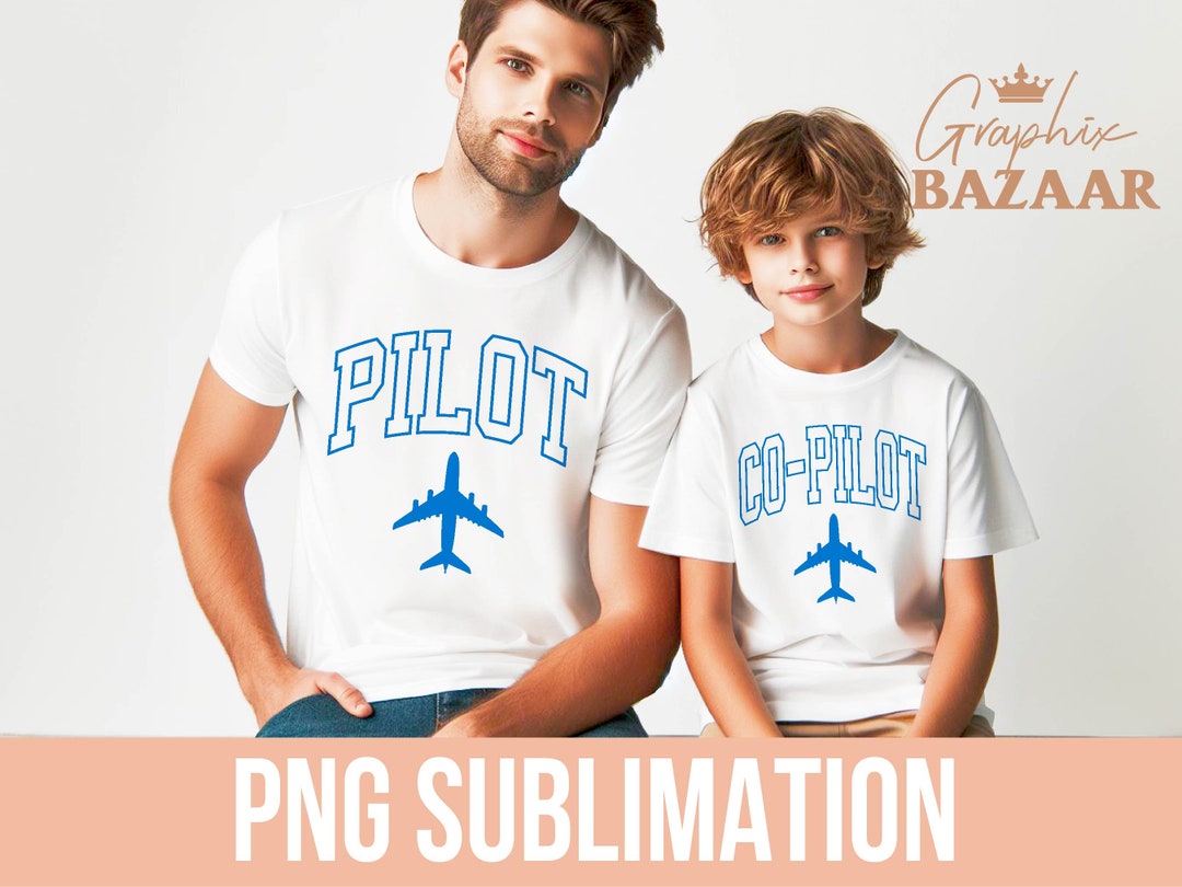 Pilot and Co-pilot PNG Matching Father & Son Pilot Sublimation Preppy ...