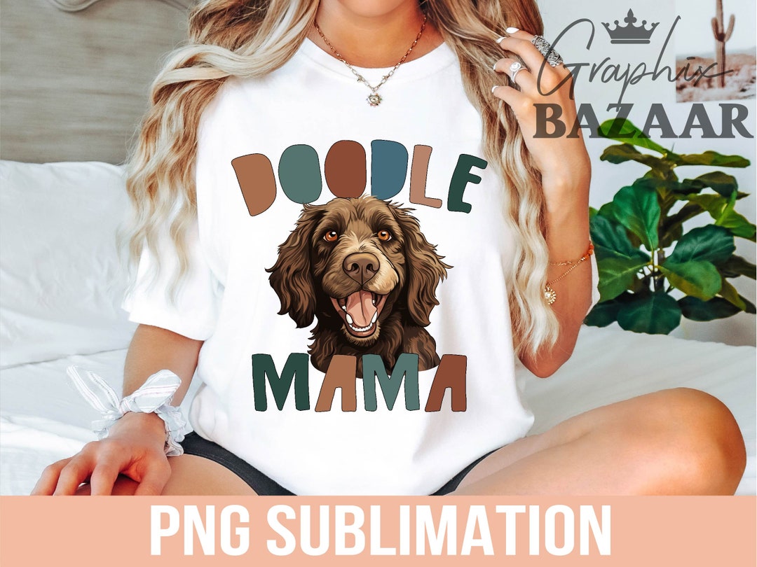 Doodle Mama PNG Boho Chocolate Doodle Dog Sublimation File Funny Dog ...