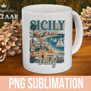 Sicily Collage PNG Italy Sublimation Design Sicily Vacation Collage ...
