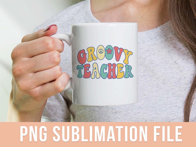 Groovy Teacher PNG 70's Teacher Sublimation Design Retro - Etsy