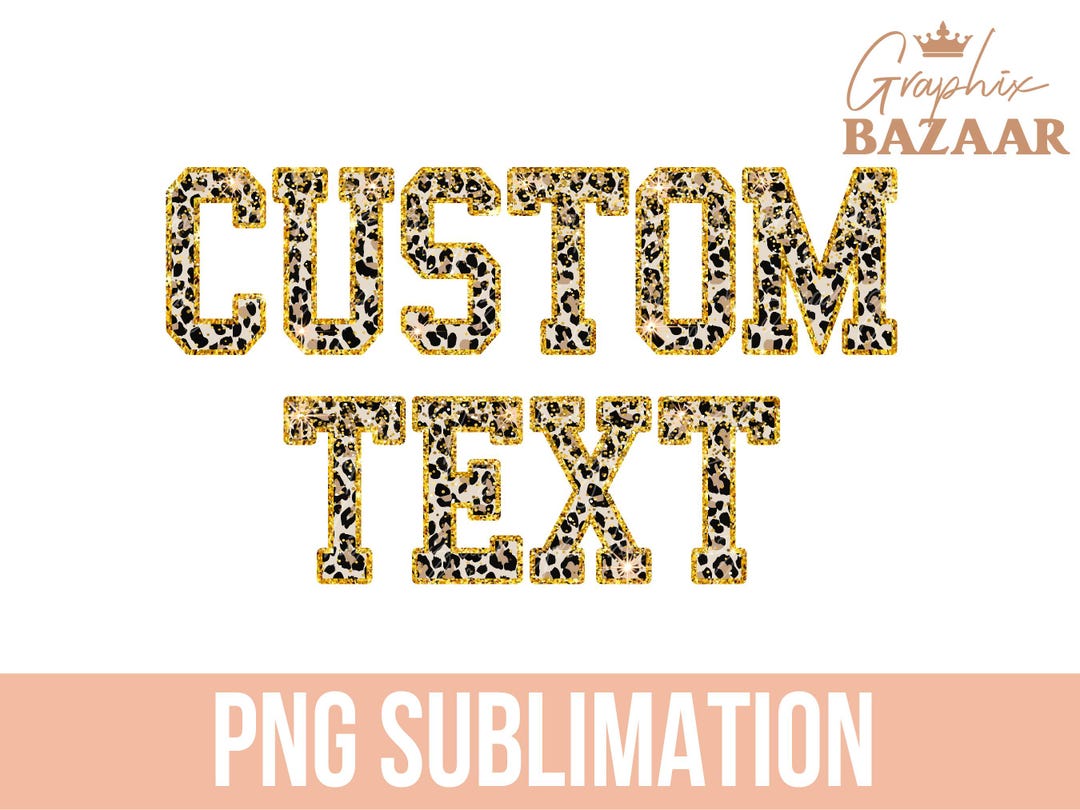 Custom Sparkling Leopard Print Text PNG Personalized Name Sparkling ...