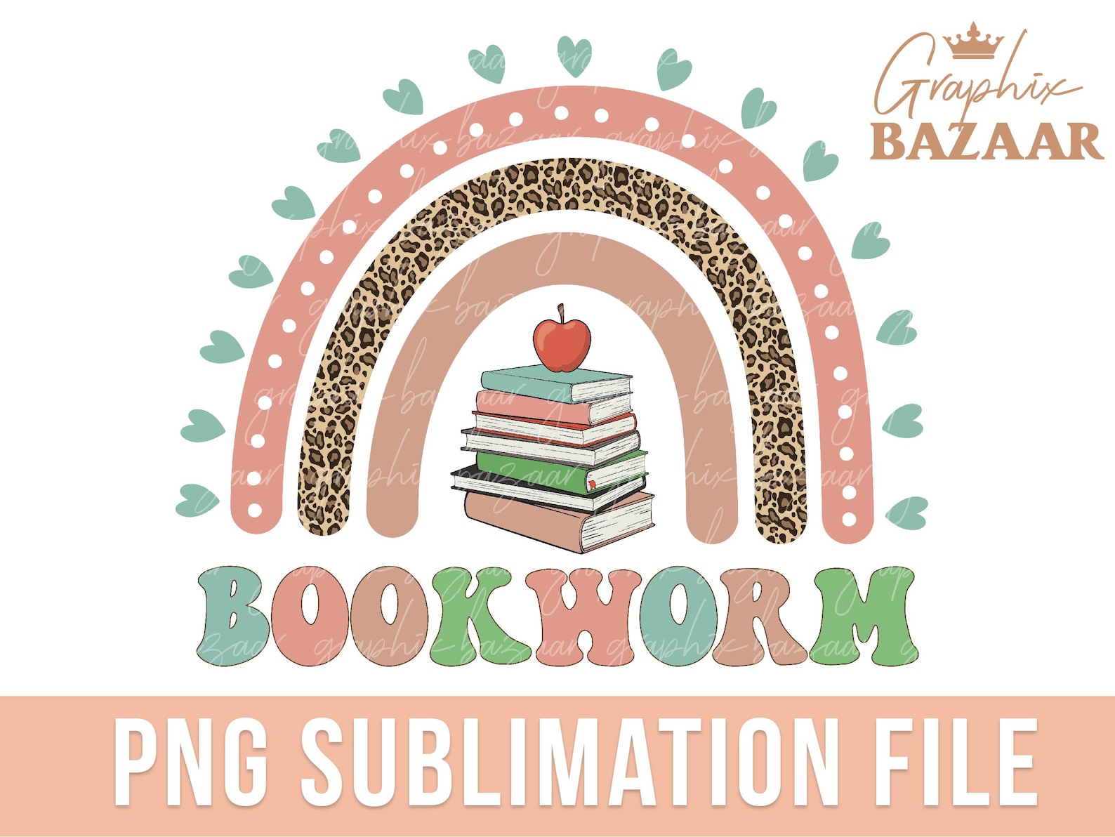 Bookworm PNG Boho Book Nerd Sublimation Design Introvert Book Reader ...