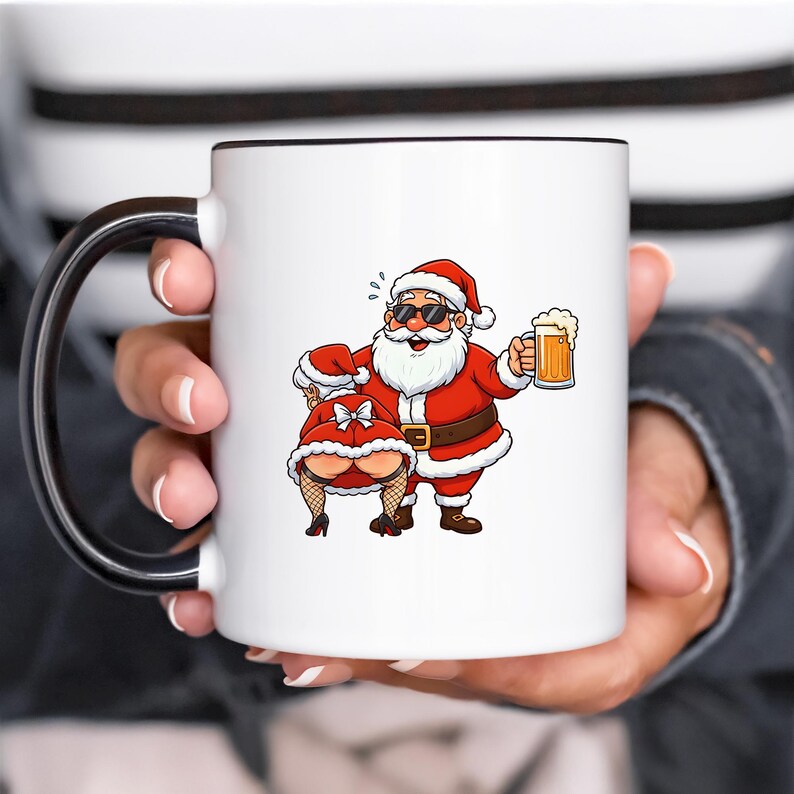 Mr and Mrs Claus PNG Funny Santa Claus Sublimation Drunk Santa PNG ...
