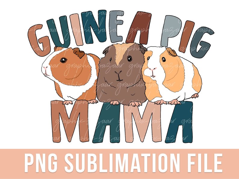 Guinea Pig Mama PNG Boho Guinea Pigs Sublimation File Cute Guinea Pig ...