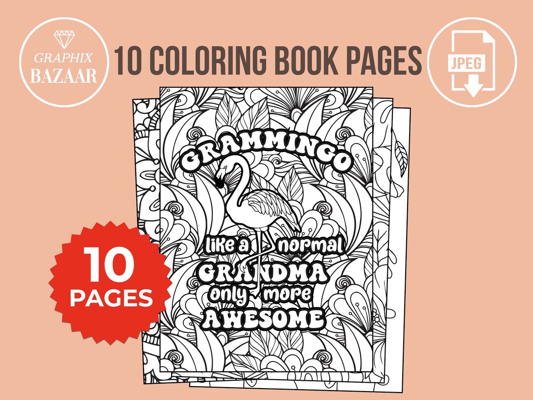 Grandma Life Coloring Pages Pack Set of 10 Printable Coloring Pages KDP ...