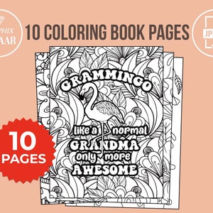 Grandma Life Coloring Pages Pack Set of 10 Printable Coloring Pages KDP ...