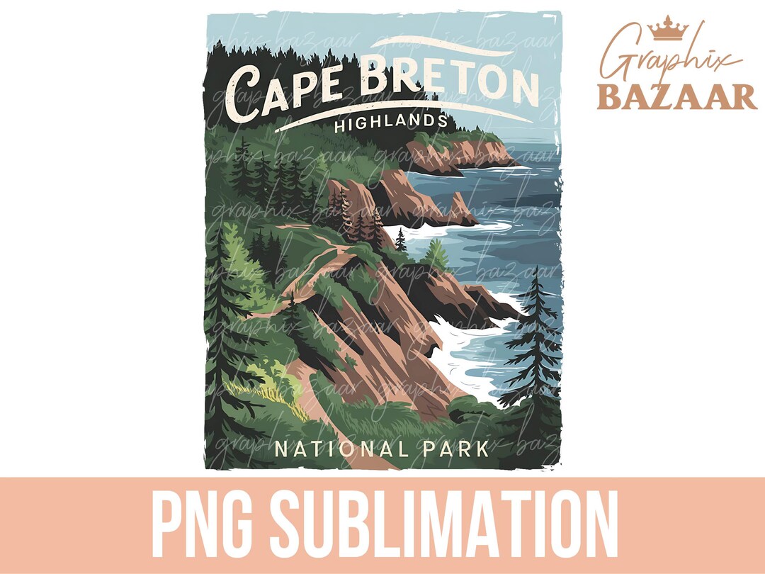 Cape Breton Highlands PNG Cape Breton National Park Sublimation Design ...