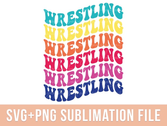 Wrestling PNG Rainbow Colored Wrestling Sublimation Design - Etsy
