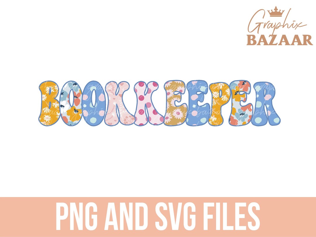 Bookkeeper PNG Floral Bookkeeper Sublimation Design Boho Accountant ...