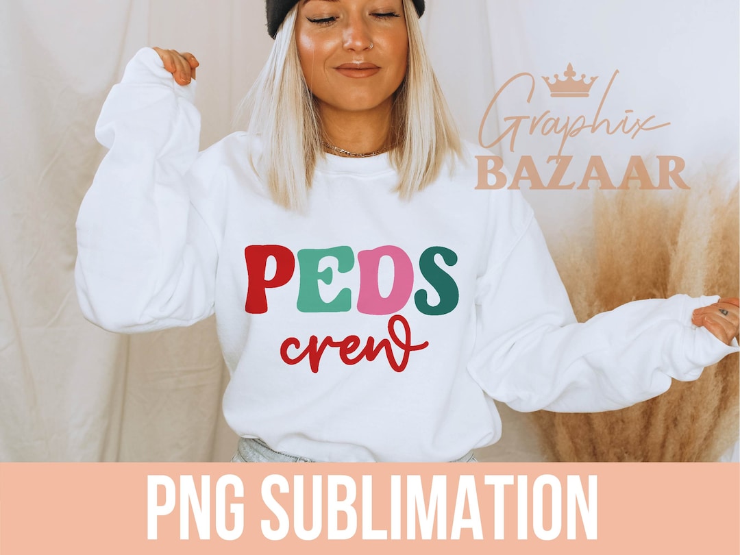 Peds Crew PNG Retro Christmas Peds Nurse Sublimation File Pediatric ...