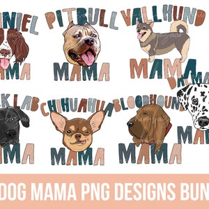 15 Dog Mama PNG Bundle Dog Mom Sublimation Pack 15 Dog Breeds Clipart ...