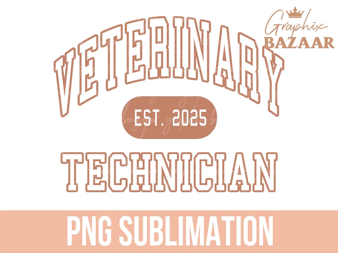 Veterinary Technician Since 2025 PNG Beige Preppy Veterinary Tech ...