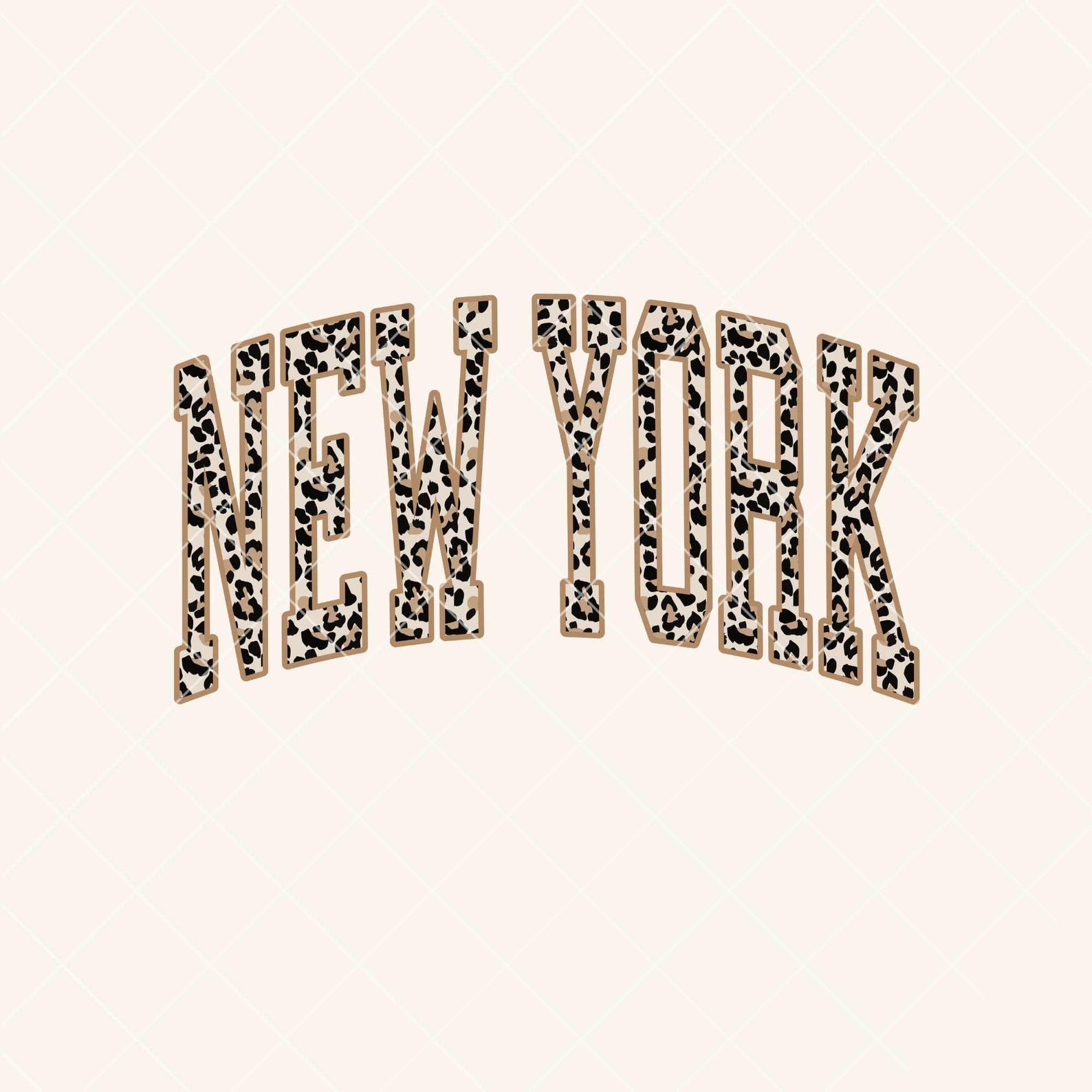 New York PNG New York Leopard Print Sublimation Design Varsity Style ...