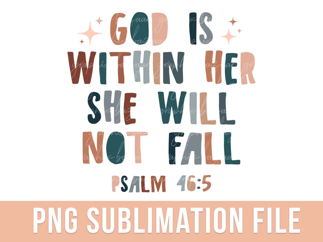 God is Within Her PNG Boho Christian Sublimation Design Bible Verse ...