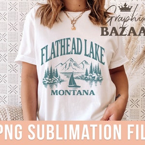 Flathead Lake PNG Teal Flathead Lake Montana Sublimation Design Lake ...