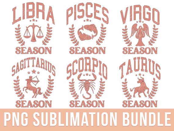 Horoscope PNG Bundle Star Sign Sublimation Design Pack of 12 - Etsy