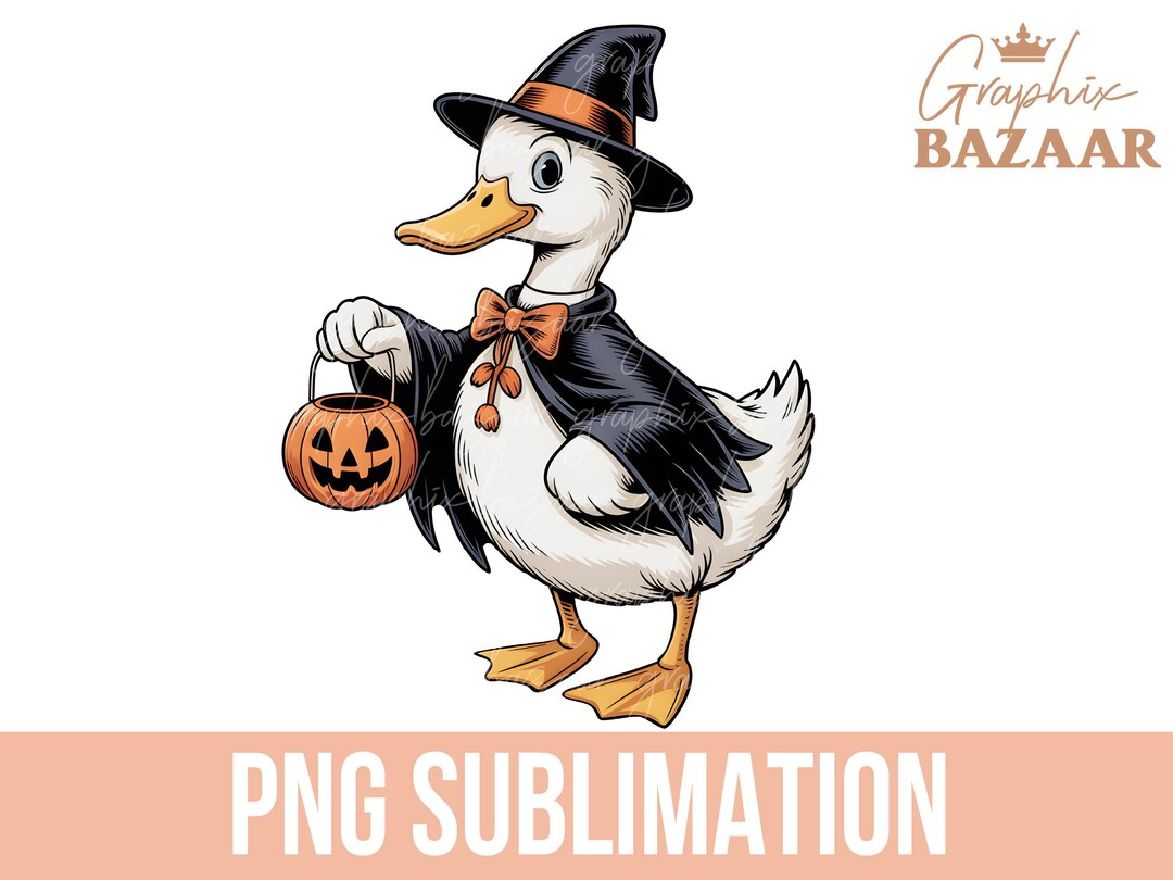 Halloween Duck PNG Spooky Duck Sublimation File Cozy Duck Wearing ...
