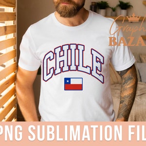 Chile PNG Chilean Flag Sublimation Design Chile Shirt Design Red White ...