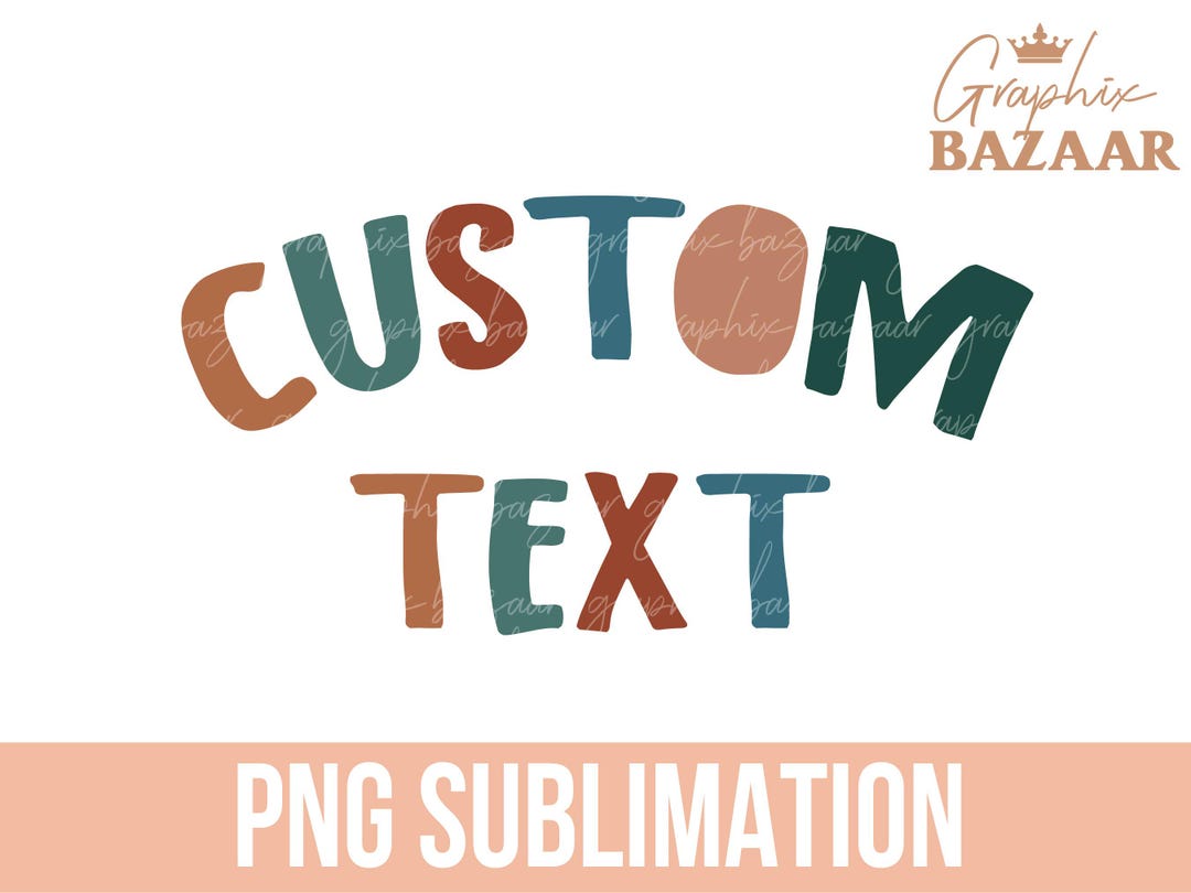 Custom Boho Print Text PNG Personalized Name Boho Cutout Text ...