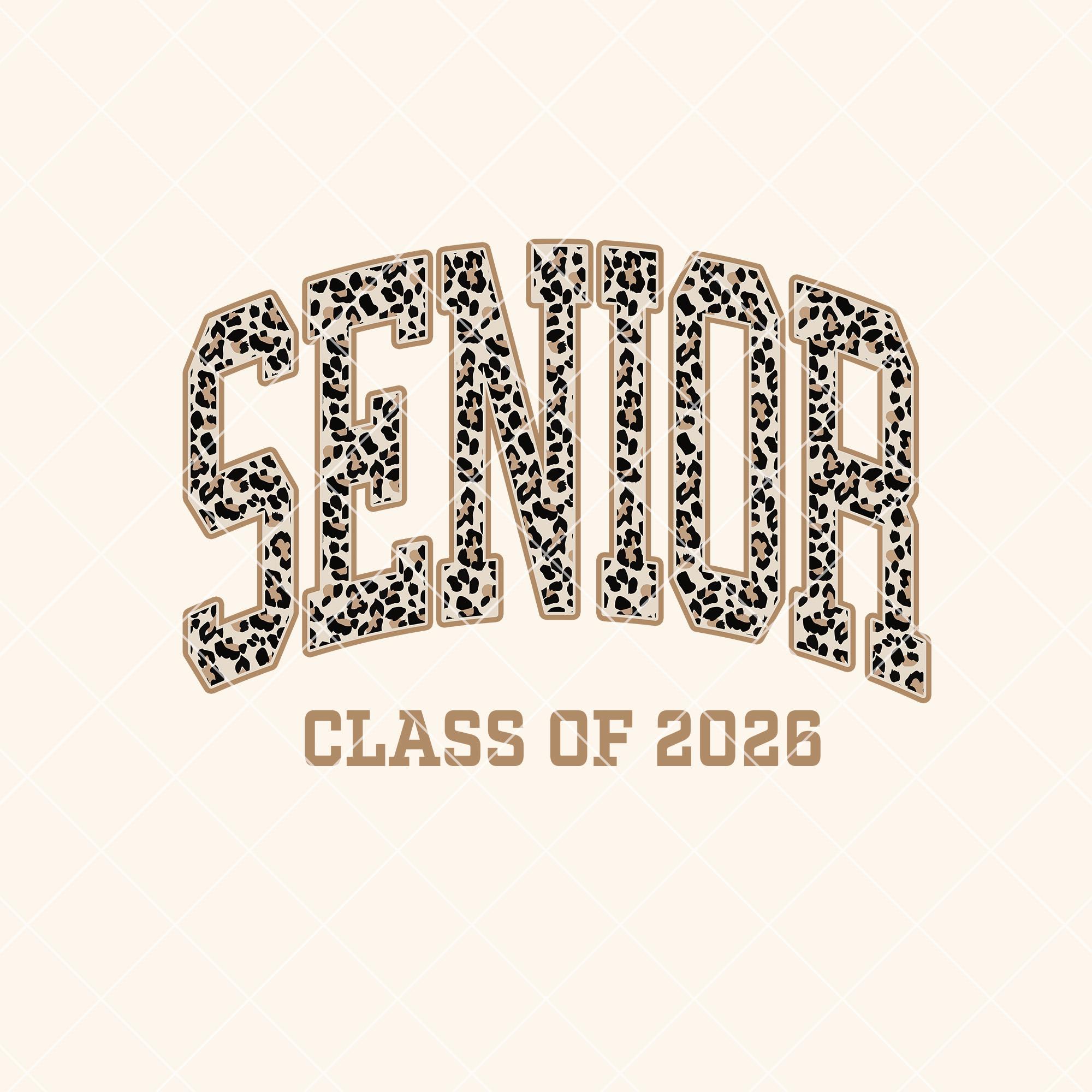 Senior 2026 PNG Leopard Print Graduation Sublimation Vintage Varsity ...