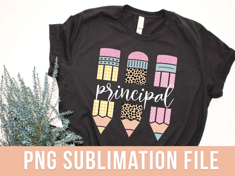Principal PNG School Principal Sublimation Design Leopard Pencils ...