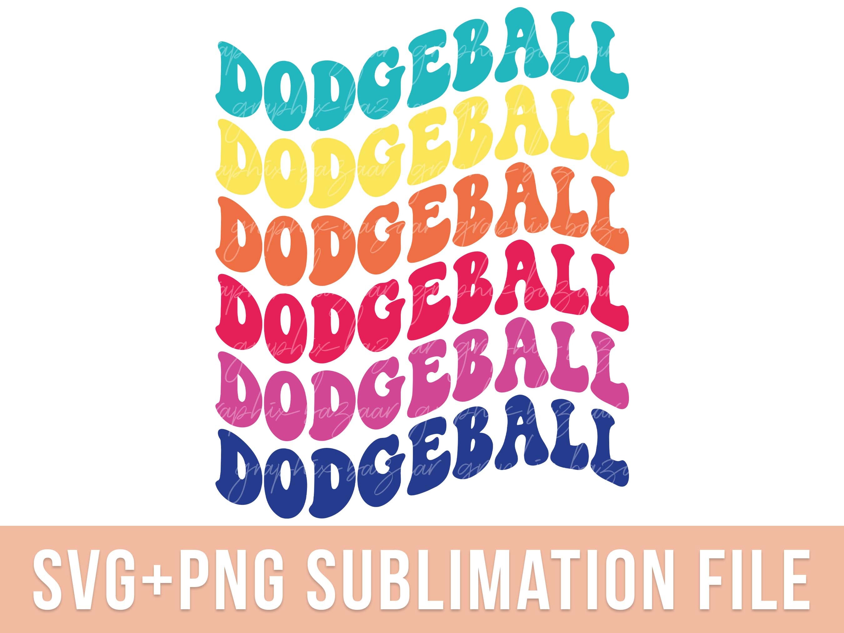 Dodgeball PNG Rainbow Colored Dodgeball Sublimation Design - Etsy