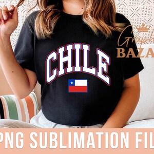 Chile PNG Chilean Flag Sublimation Design Chile Shirt Design Red White ...