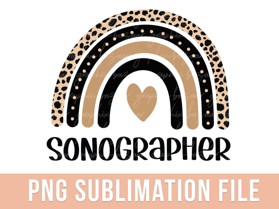 Sonographer PNG Leopard Radiology Sublimation Design PNG Black and Gold ...