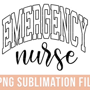 Preppy Emergency Nurse PNG Collegiate Nurse Sublimation Design Graduate ...