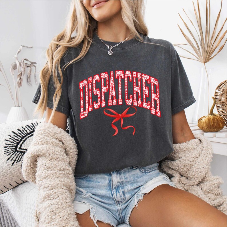 Dispatcher PNG Red Floral Emergency Dispatcher Sublimation Red Coquette ...