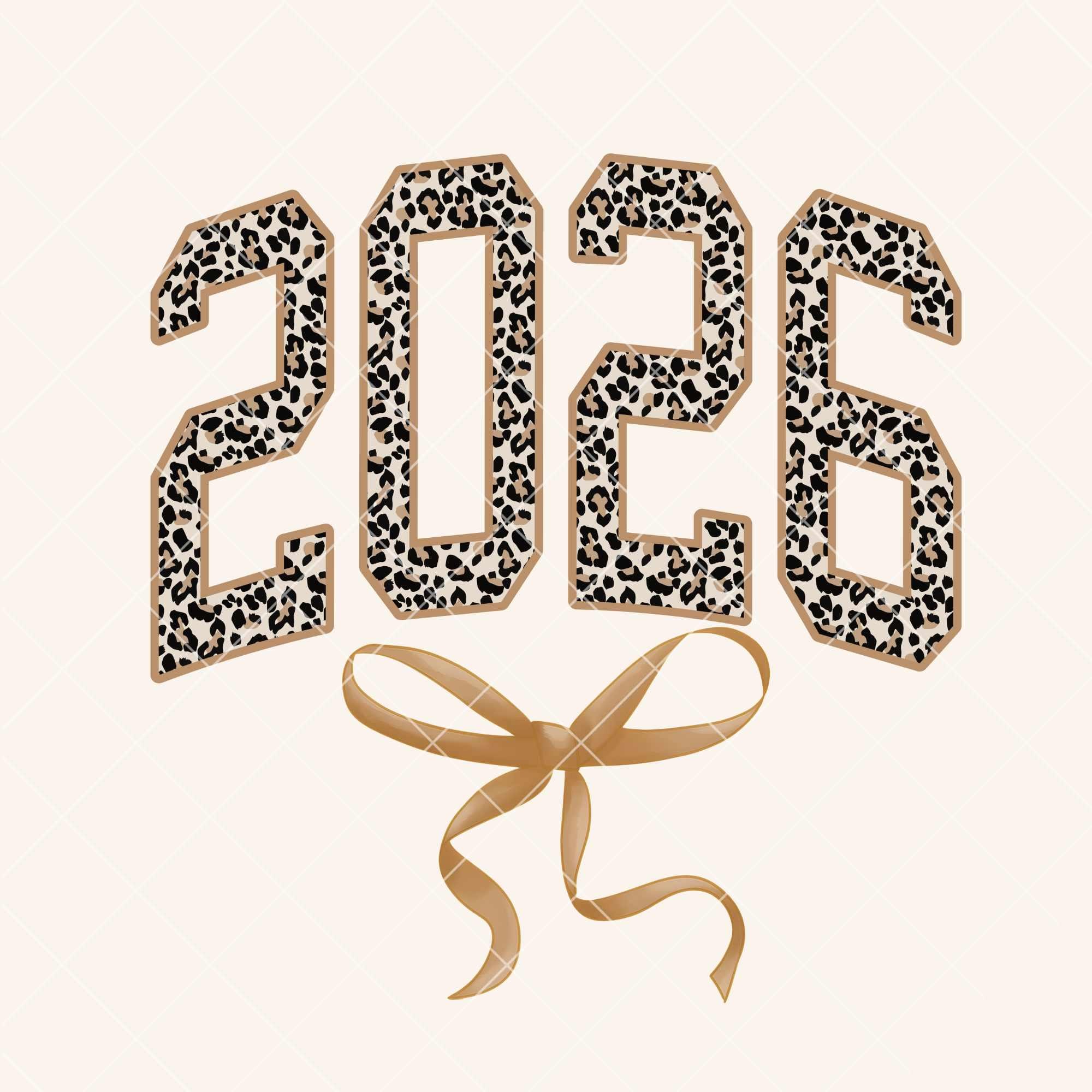 Leopard Print 2026 PNG 2026 New Years Sublimation Varsity Senior School ...