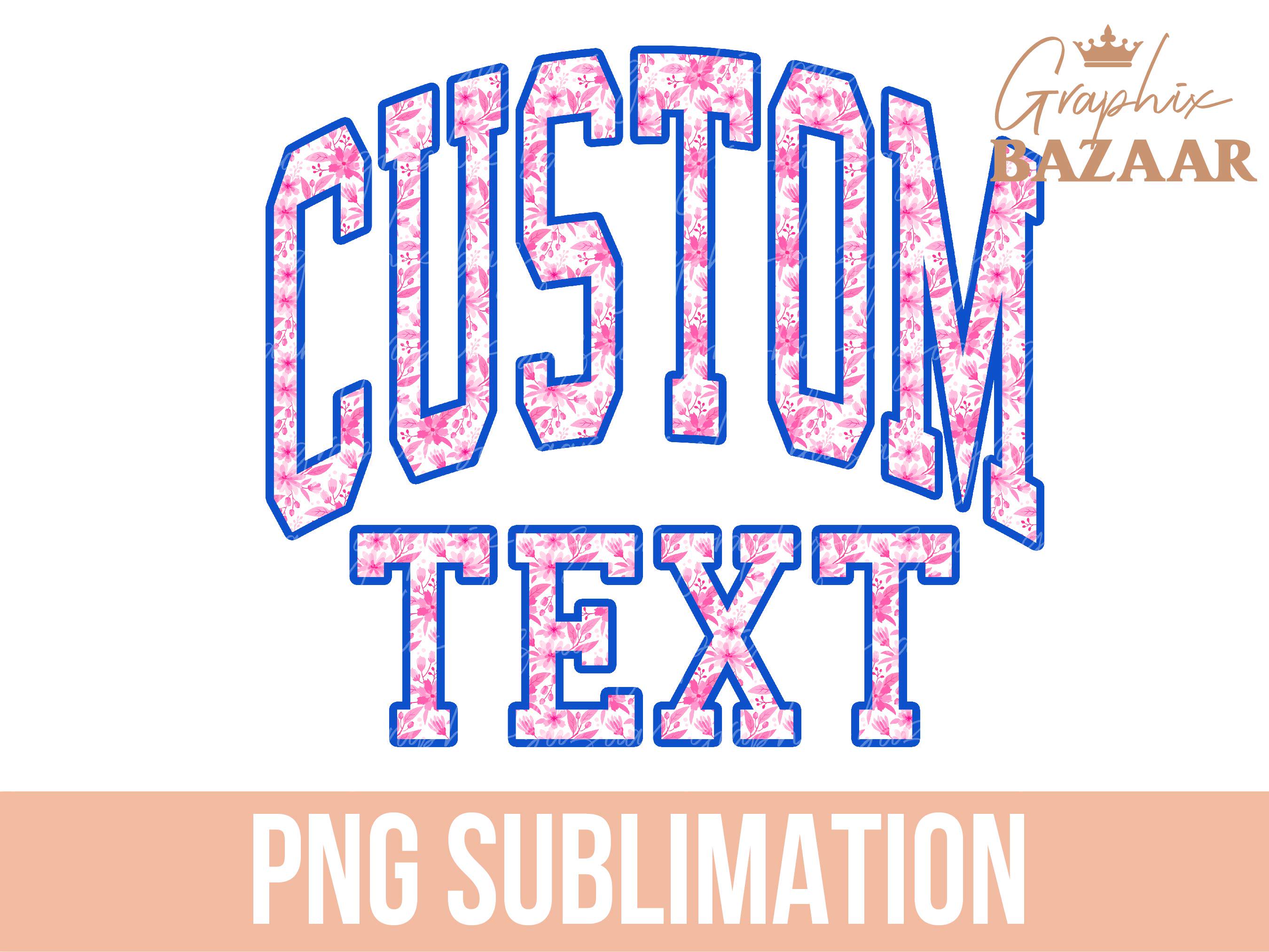 Custom Pink Floral Text PNG Personalized Name Pink Floral Sublimation ...