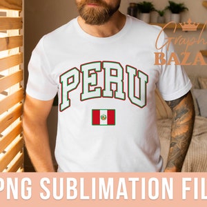 Peru PNG Peruvian Flag Sublimation Design Peru Shirt Design Red and ...