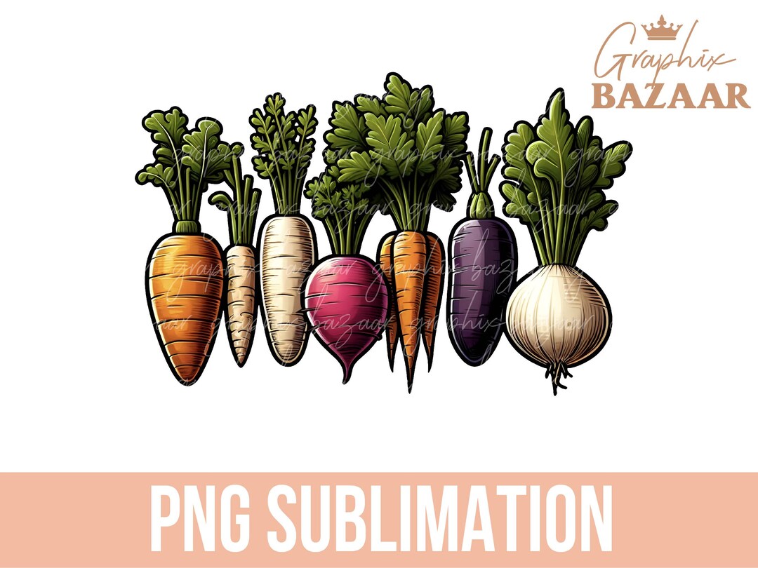 Cute Root Vegetables Clipart Veggie PNG Carrots Sublimation Vegetables ...