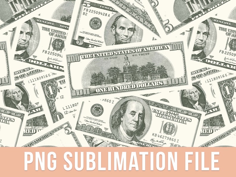 US Dollar Repeat Pattern PNG Dollar Bills Print PNG Dollars - Etsy