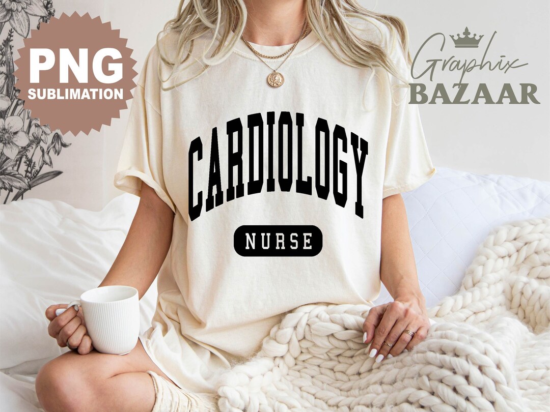 Cardiology Nurse PNG Preppy Nursing Student Sublimation Design Varsity ...