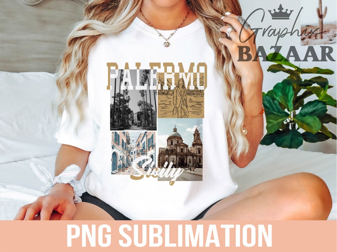 Palermo Collage PNG Italy Sublimation Design Sicily Vacation Collage ...