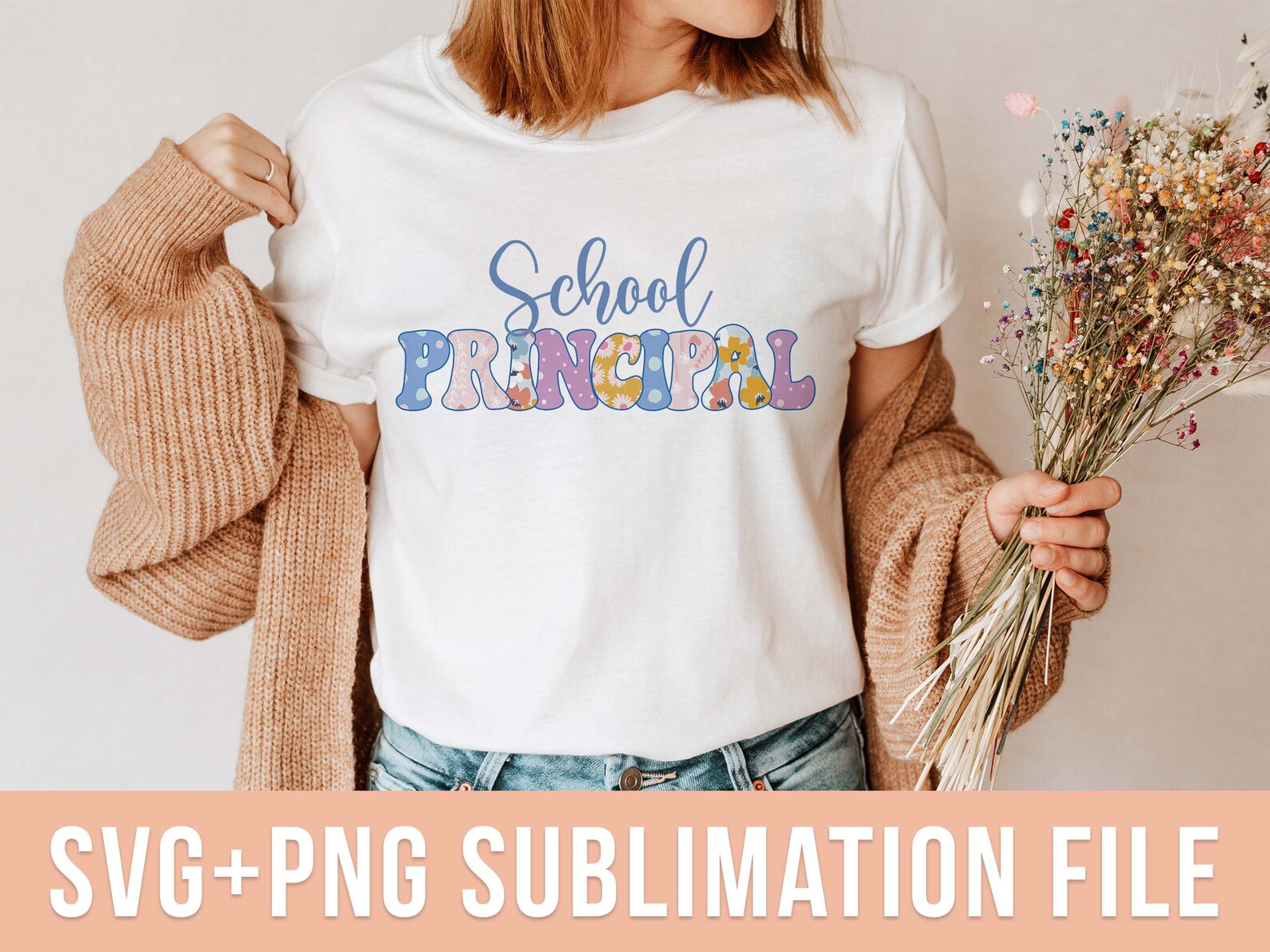 School Principal PNG School Principal Sublimation Design Boho - Etsy
