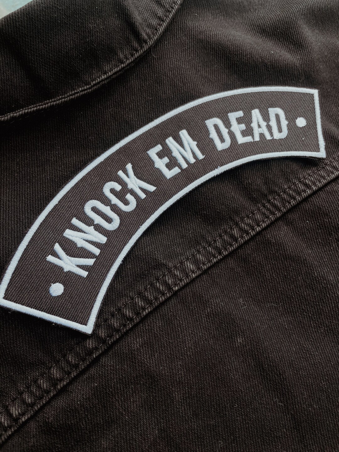 Large Knock Em Dead Rocker Iron-on Patch - Etsy