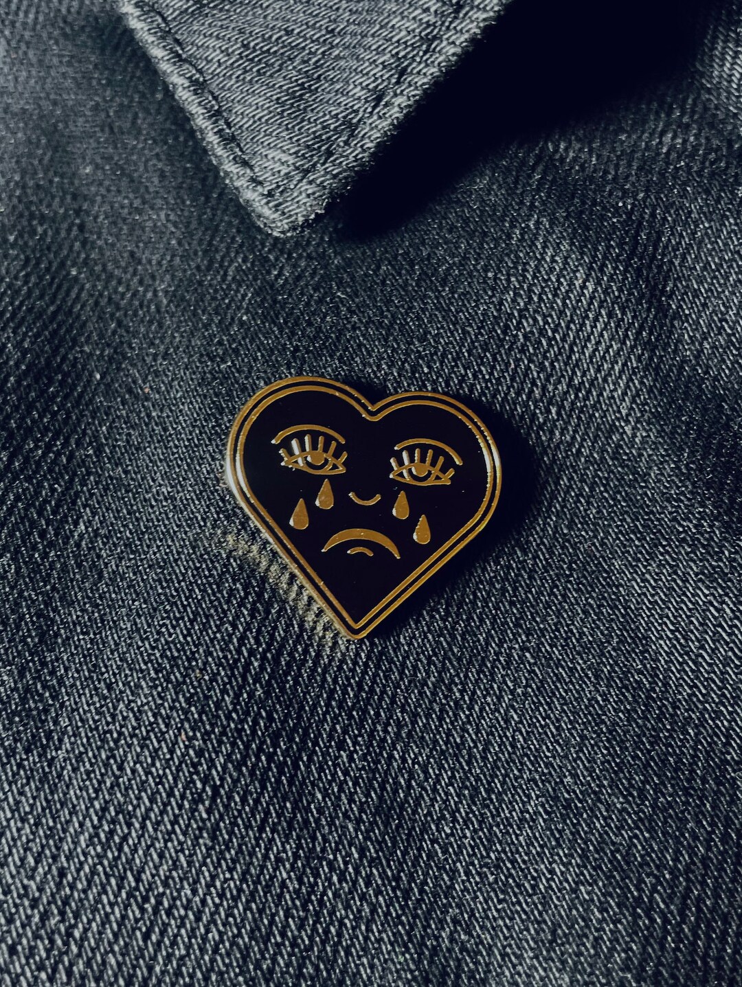 Crying Heart Enamel Pin - Etsy