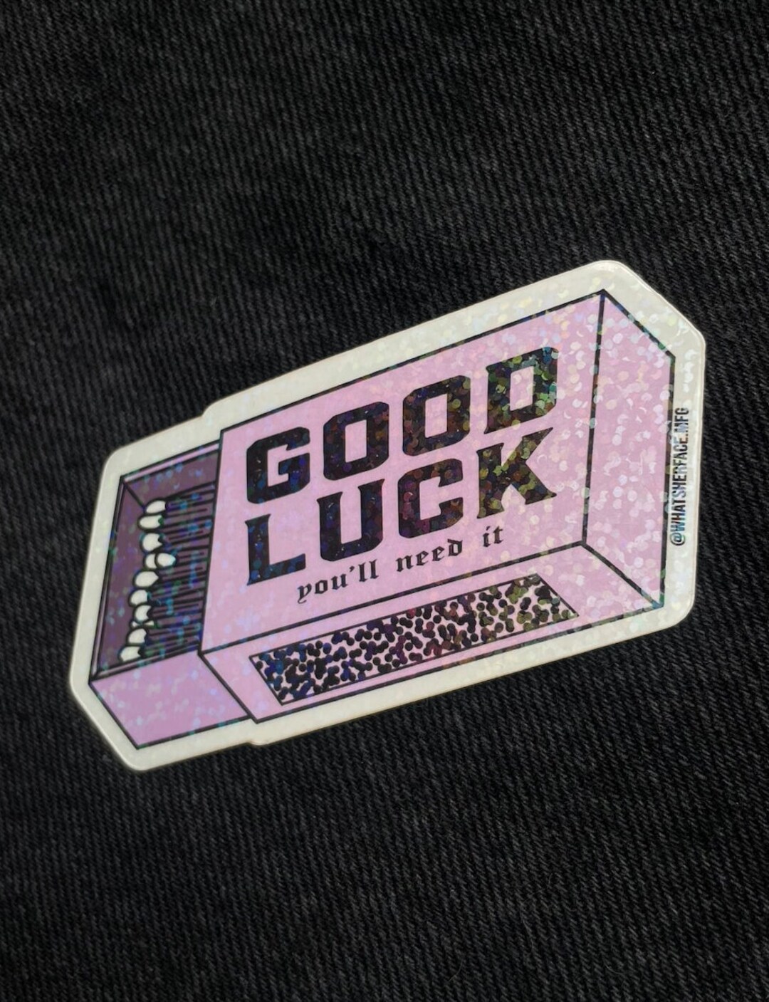 Sticker - Good Luck Matchbox Purple Holographic - Etsy