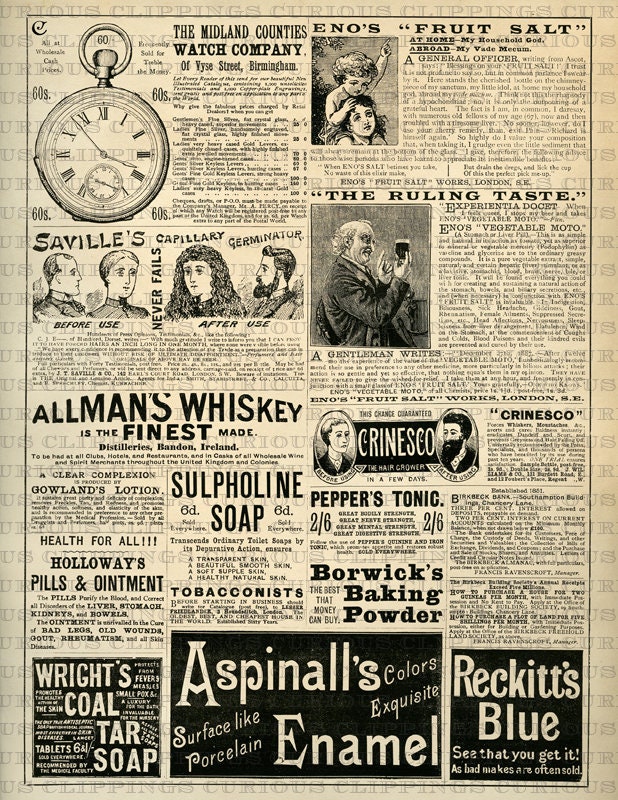 Printable Victorian Newspaper Advertisements, Digital Download for Junk ...