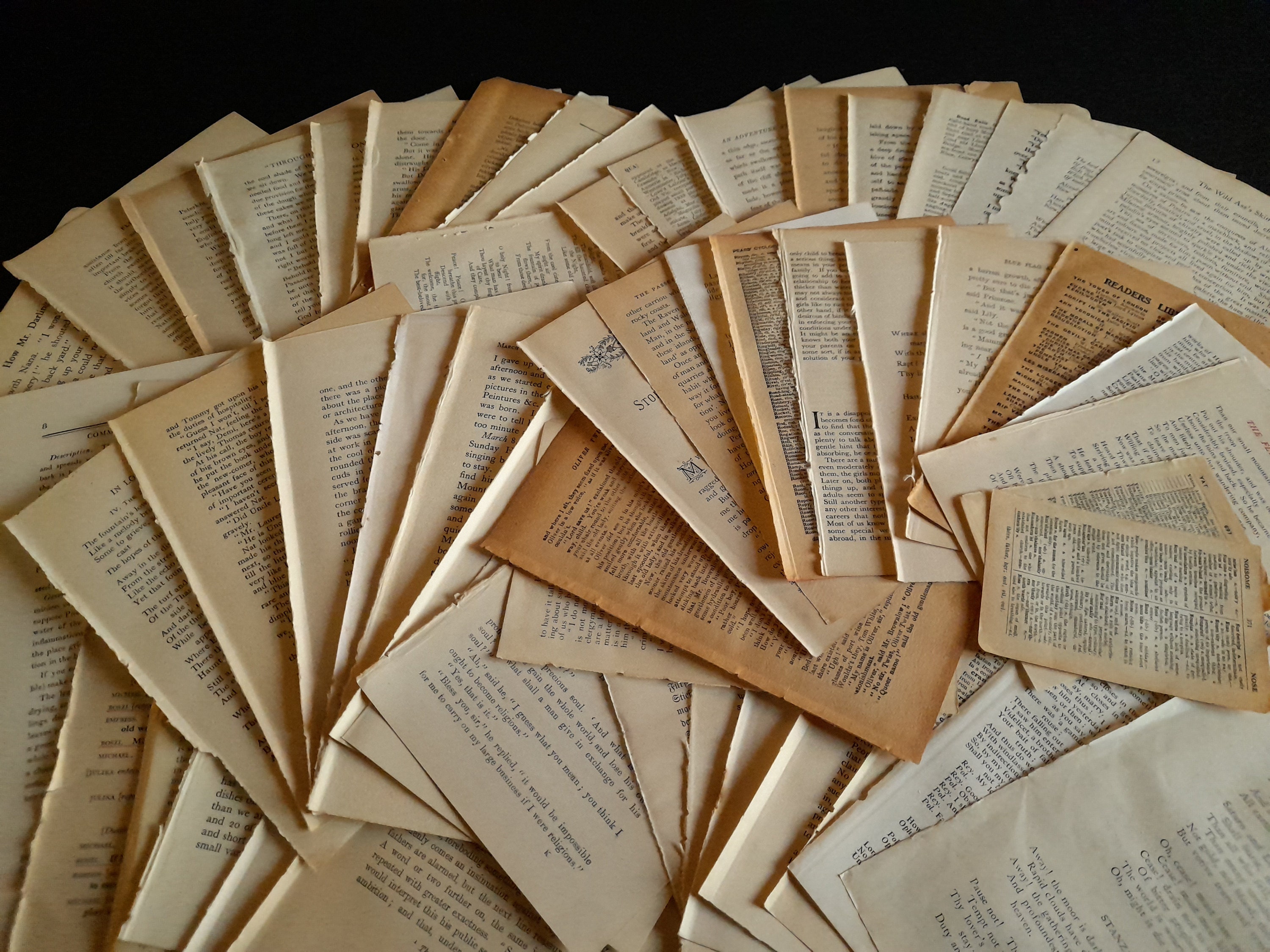 100 Old Vintage Book Pages, Text Only Ephemera Pack for Junk Journaling ...