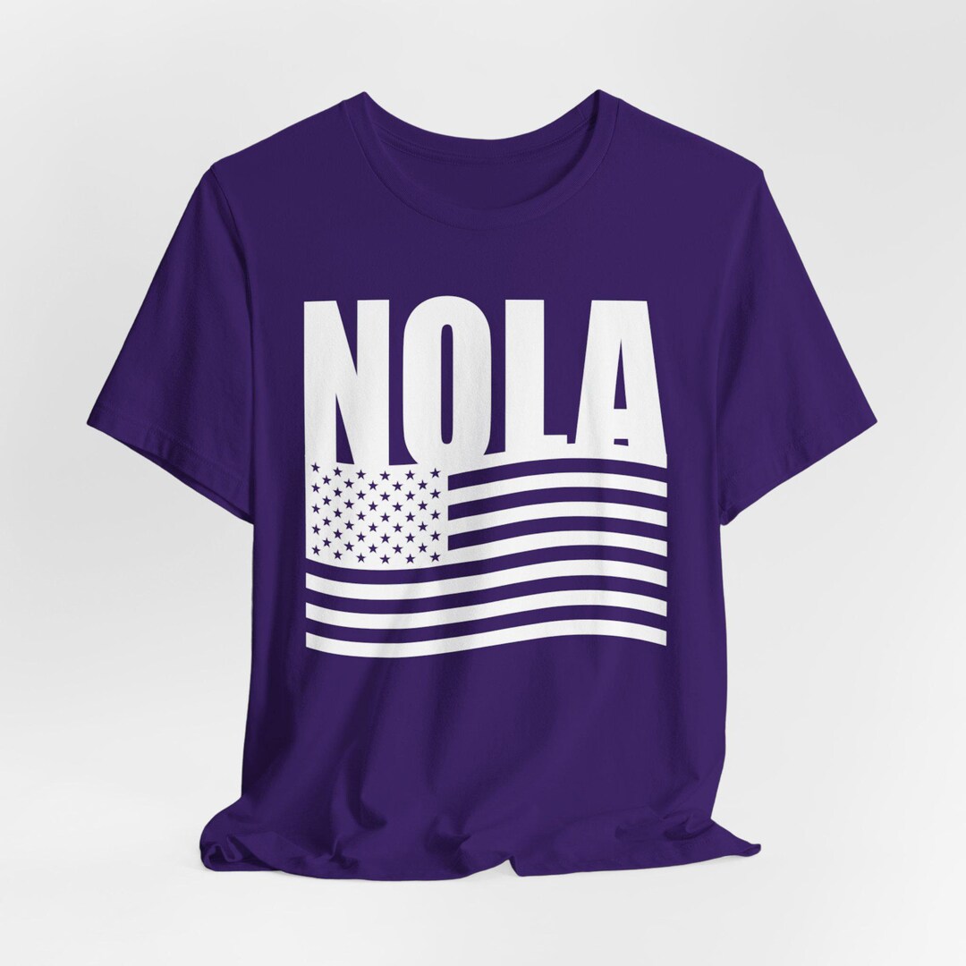 NOLA USA Flag Shirt, New Orleans City, Louisiana Shirts, Patriotic, Red ...