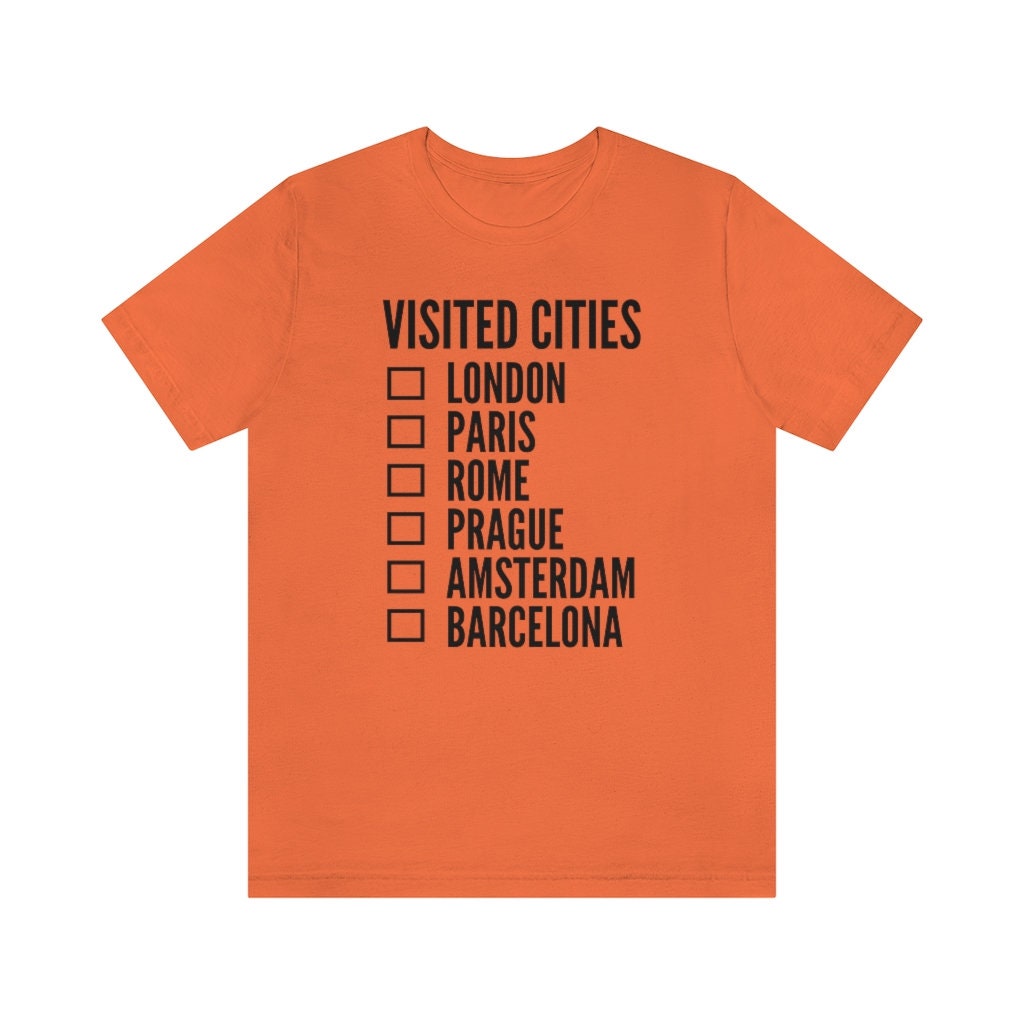 Most Visited Cities in Europe Shirt Europe Travel Shirt - Etsy