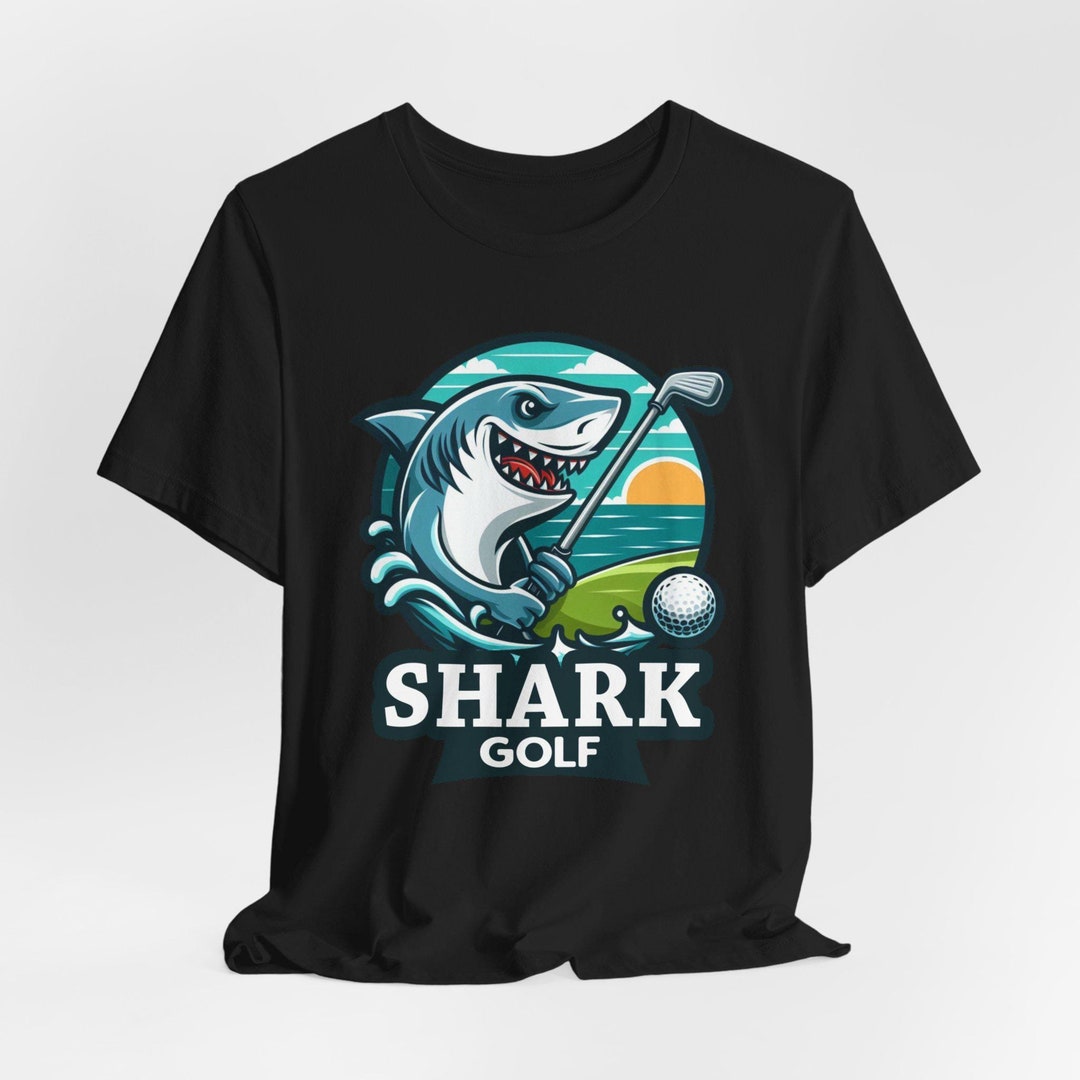 Shark Playing Golf Shirt, Golf Gear, Golf Jersey, Golf Shirt, Shark ...