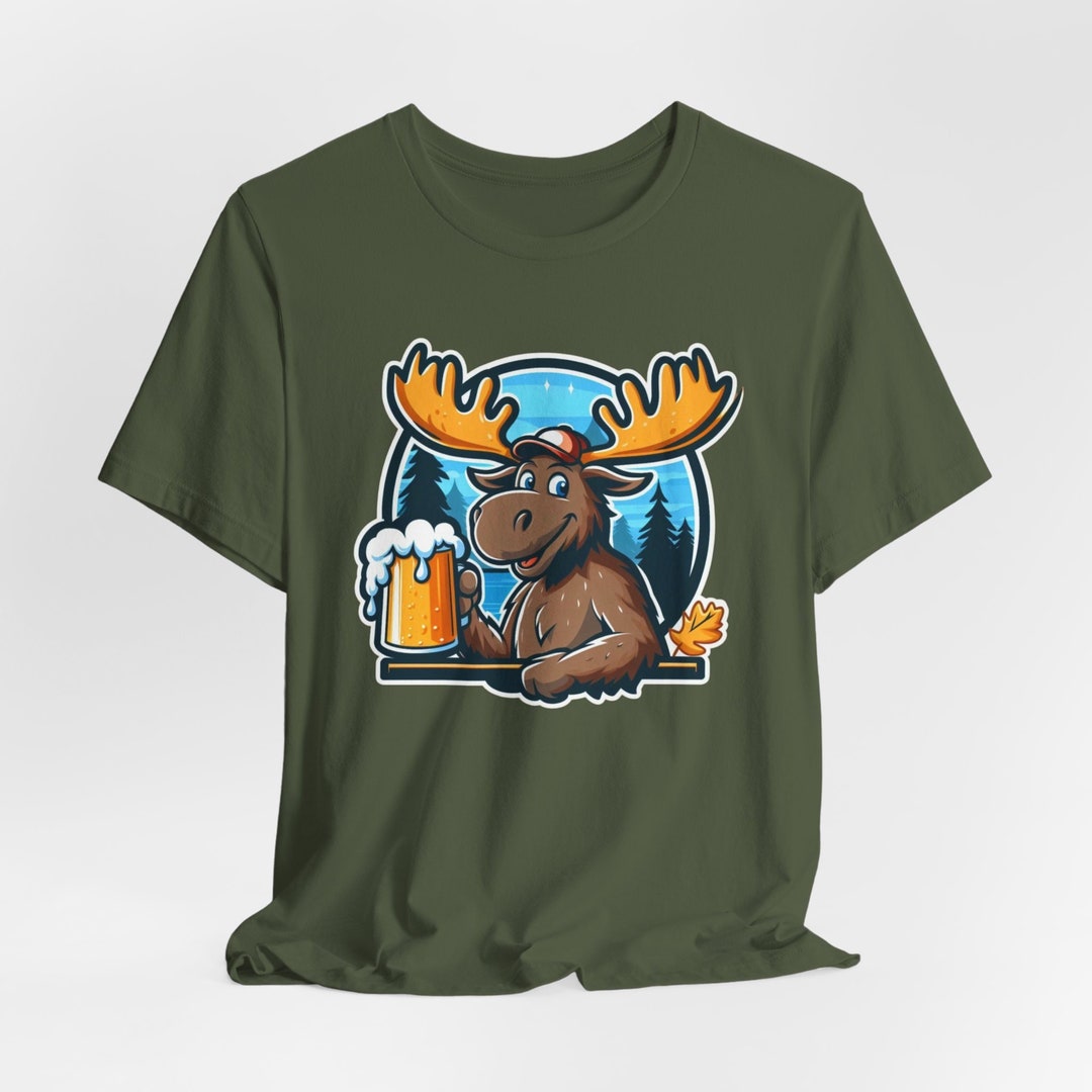 Moose Drinking Beer Shirt, Moose Shirt, Craft Beer, Camping Shirt, Beer ...