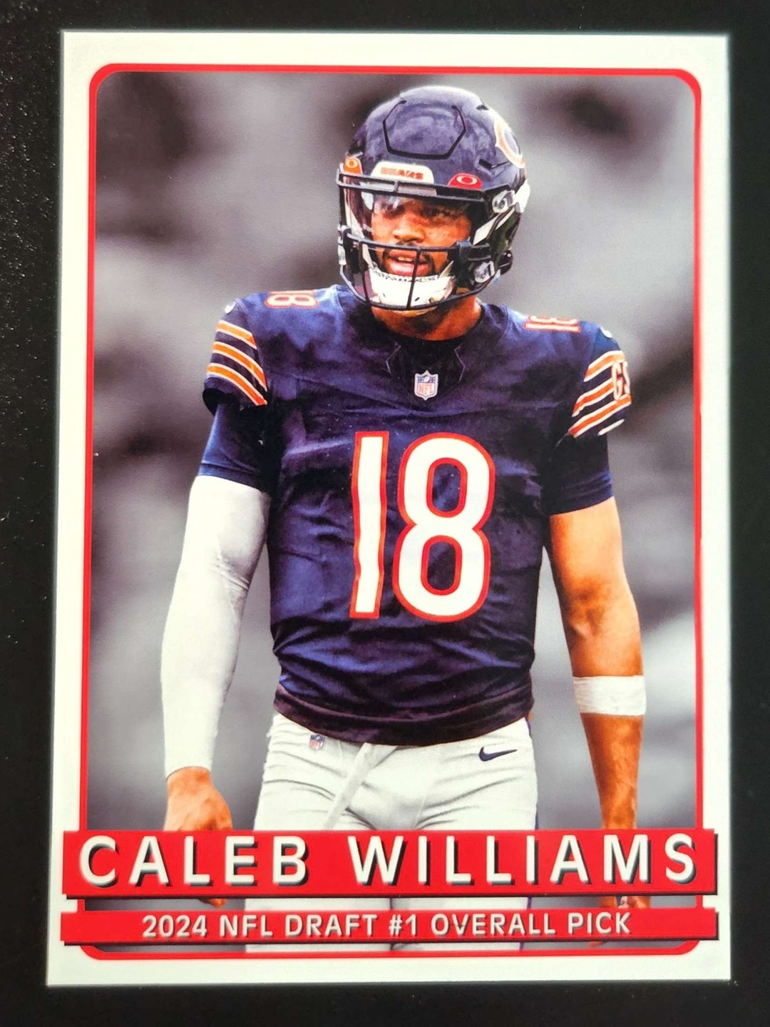 Caleb Williams Custom 2024 NFL Draft ACEO Football Trading Card Chicago ...