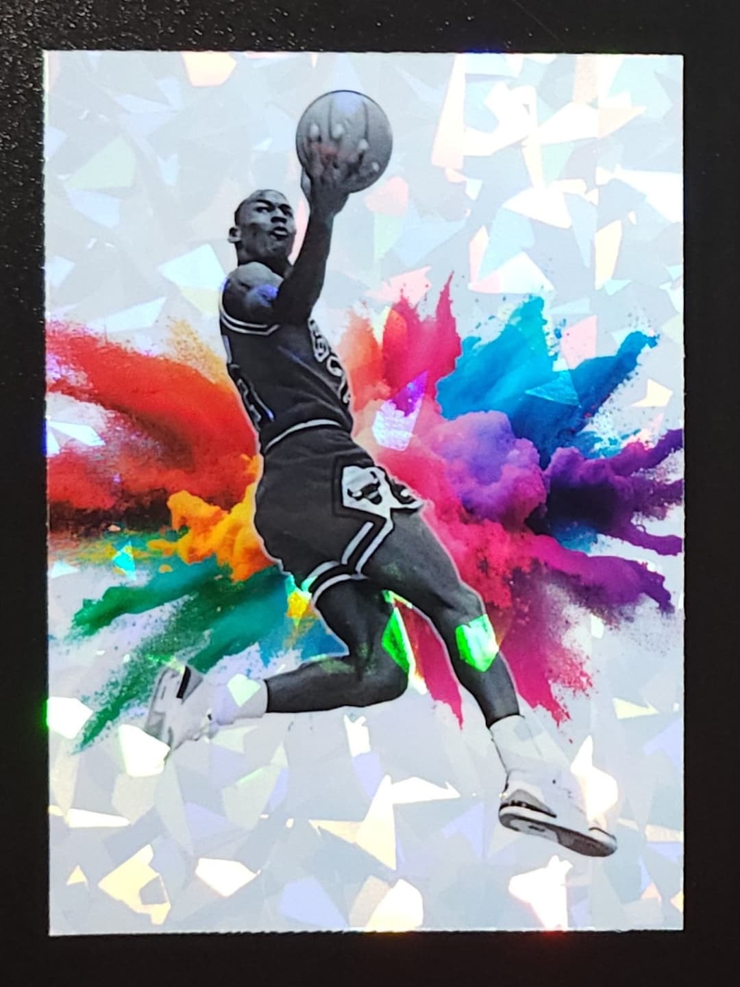 Michael Jordan Color Explosion Black and White Shattered ACEO Custom ...