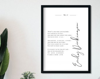 Emily Dickinson hope Literary Art Print - Etsy